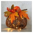 8 Inch Lighted Pumpkin Decor - LED Thanksgiving Fall Decoration with ...