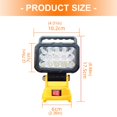 Plastic Construction Cordless LED Work Light USB Charging Port ...