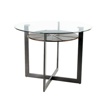 Steve Silver Modern Escondido Dining Room Table with Chrome and Glass ...