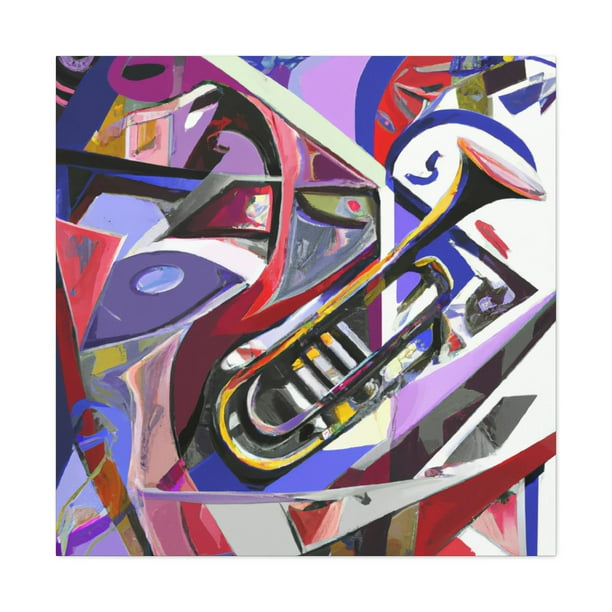 Trombone in Abstract. - Canvas - Walmart.com