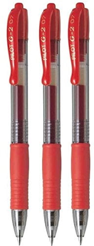 Pilot G2 07 Red Fine Retractable Gel Ink Pen Rollerball 0.7mm Nib Tip 0 ...