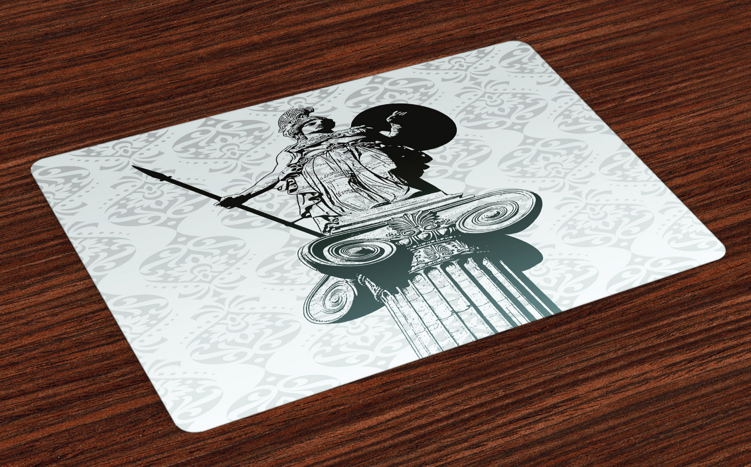 Ambesonne Black Place Mats Set of 4, Greek Athena Baroque Damask ...