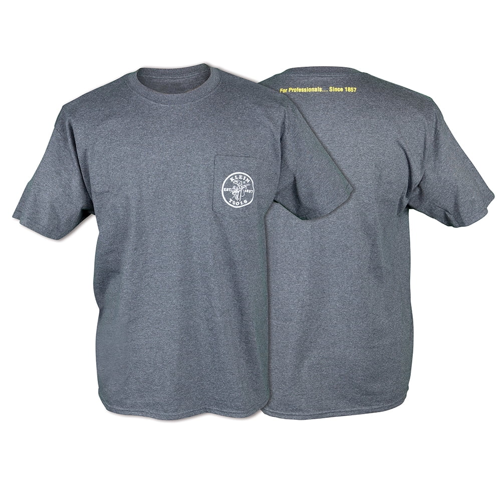 Klein Tools Large Gray Short-Sleeve Pocket T-Shirt With Lineman Logo ...