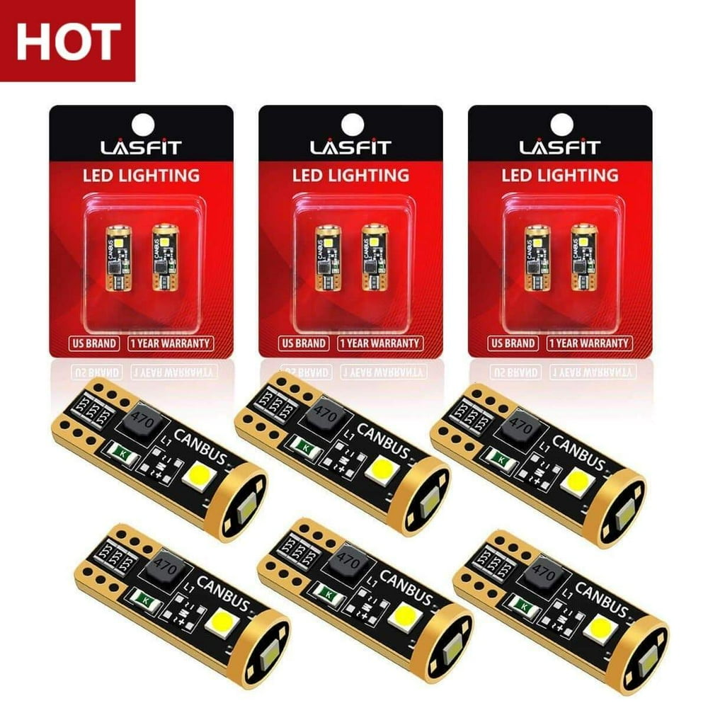 Lasfit 194 168 T10 LED Light Bulbs, 2825 W5W License Plate Dome Map ...