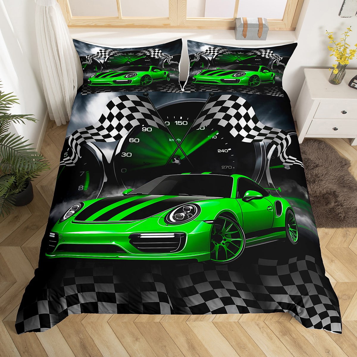 Click here for Erosebridal Green Car Duvet Cover Full extreme Spo... prices