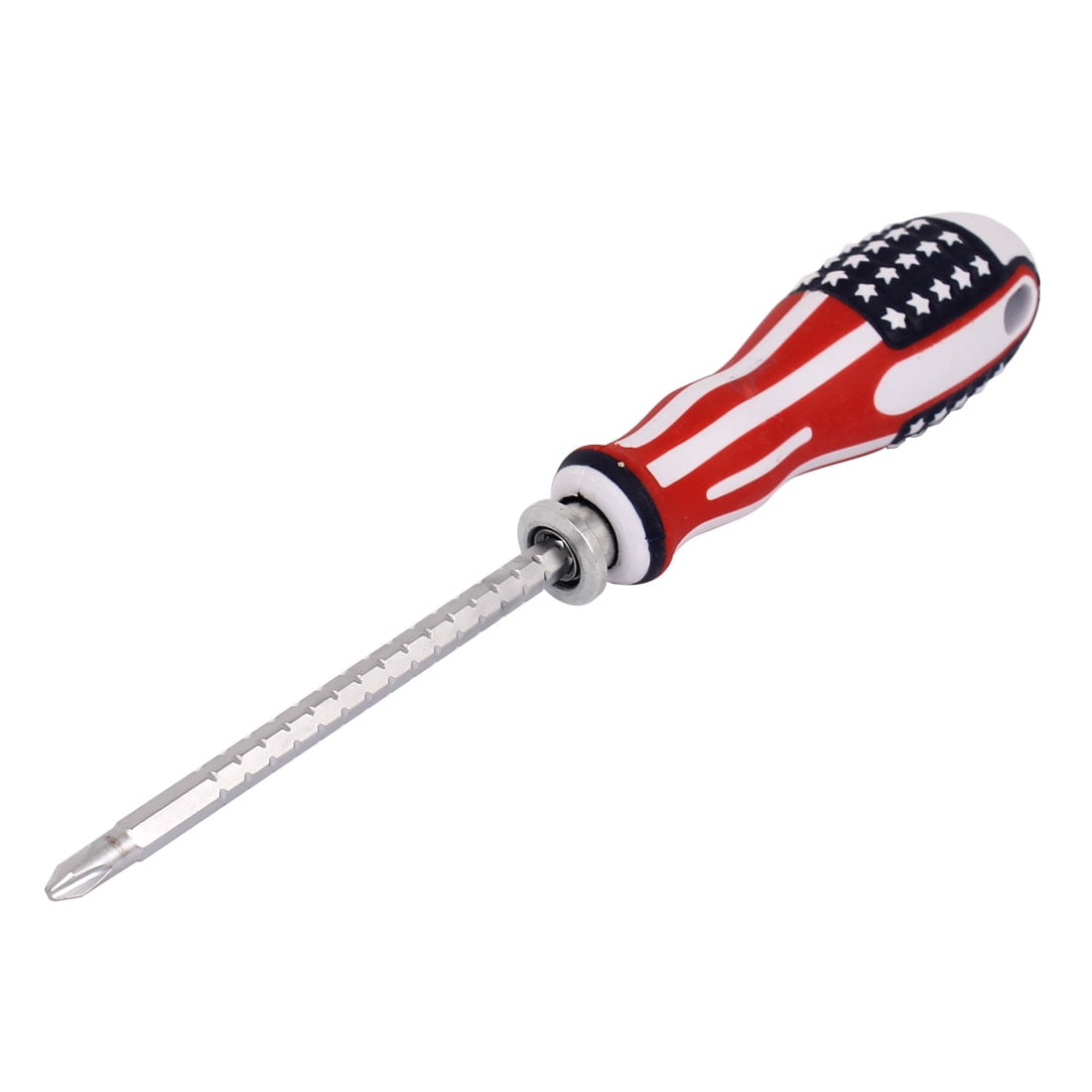 Flag Pattern Antislip Plastic Grip Reversible 2 Way Slotted Screwdriver ...