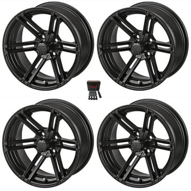LSI Viking 14" Golf Cart Wheels/Rims Black/Machined E-Z-GO & Club Car ...