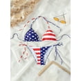 Louatui 4th Of July Womens String Two Piece Top Triangle Bikini Set