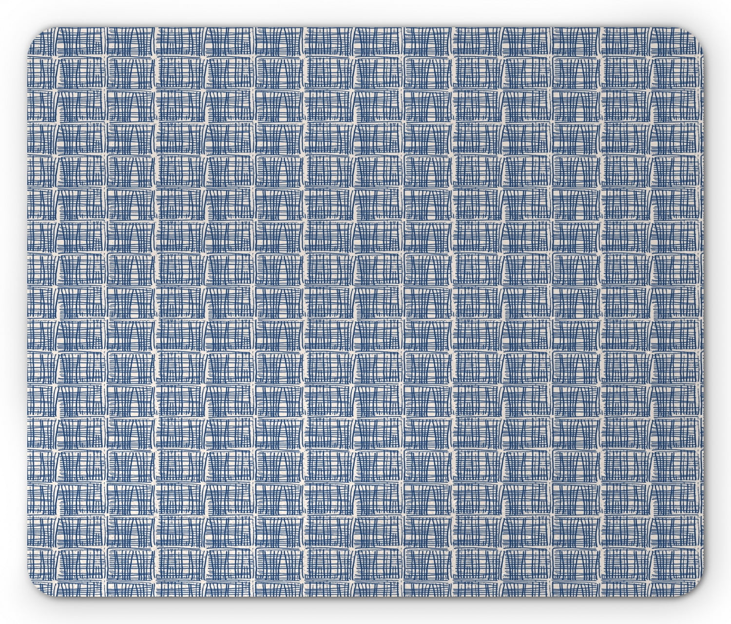 Ethnic Mouse Pad, Squares with Stripes in Hand Drawn Style Hippie ...