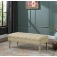 HomePop Tufted Upholstery Bench, Cream - Walmart.com