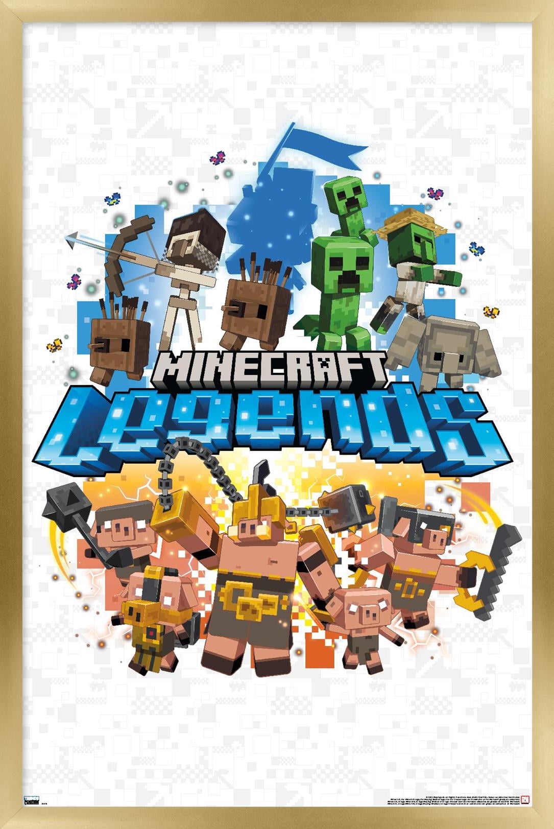 Minecraft: Legends - White Wall Poster, 14.725" x 22.375" Framed ...