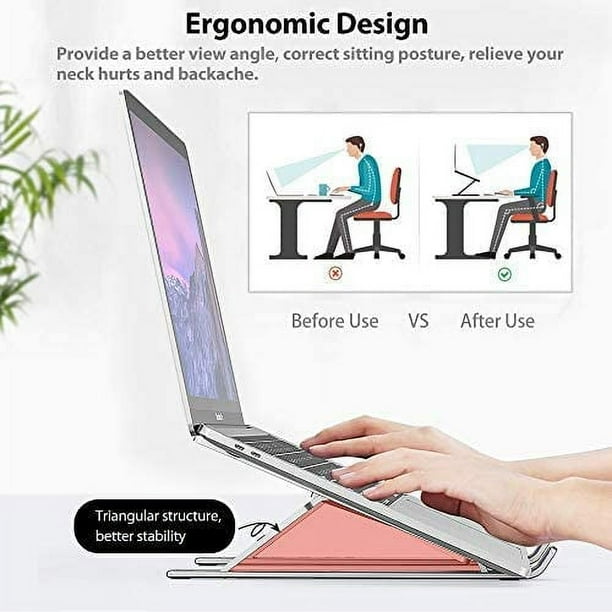 Vented Laptop Stand, Collapsible Laptop Stand Adjustable Angle 10 ...