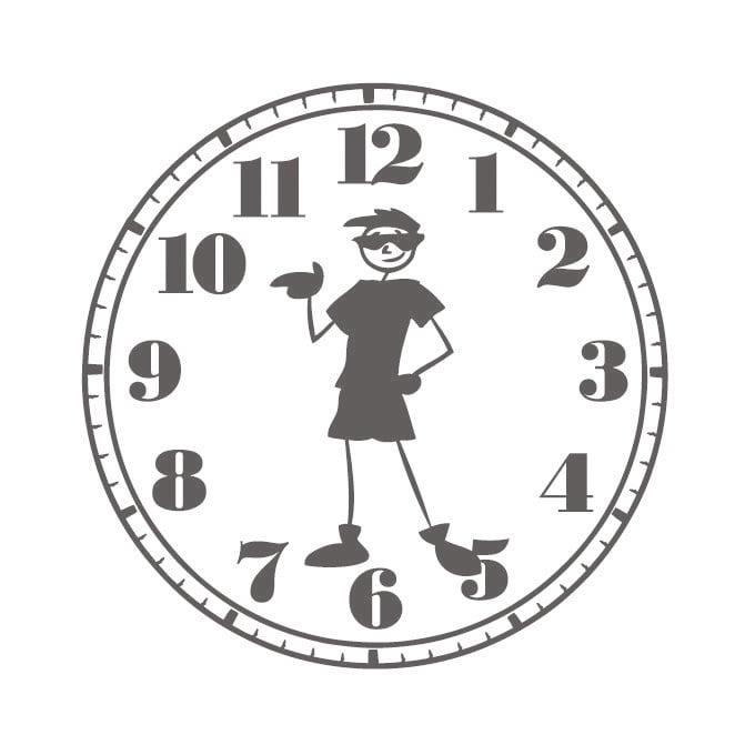 Boys Clock Face Graphic - Large - Clay - Walmart.com