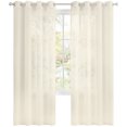 Cream Sheer Curtains 63 Inch Long 2 Panels, Solid Color Light Filtering ...