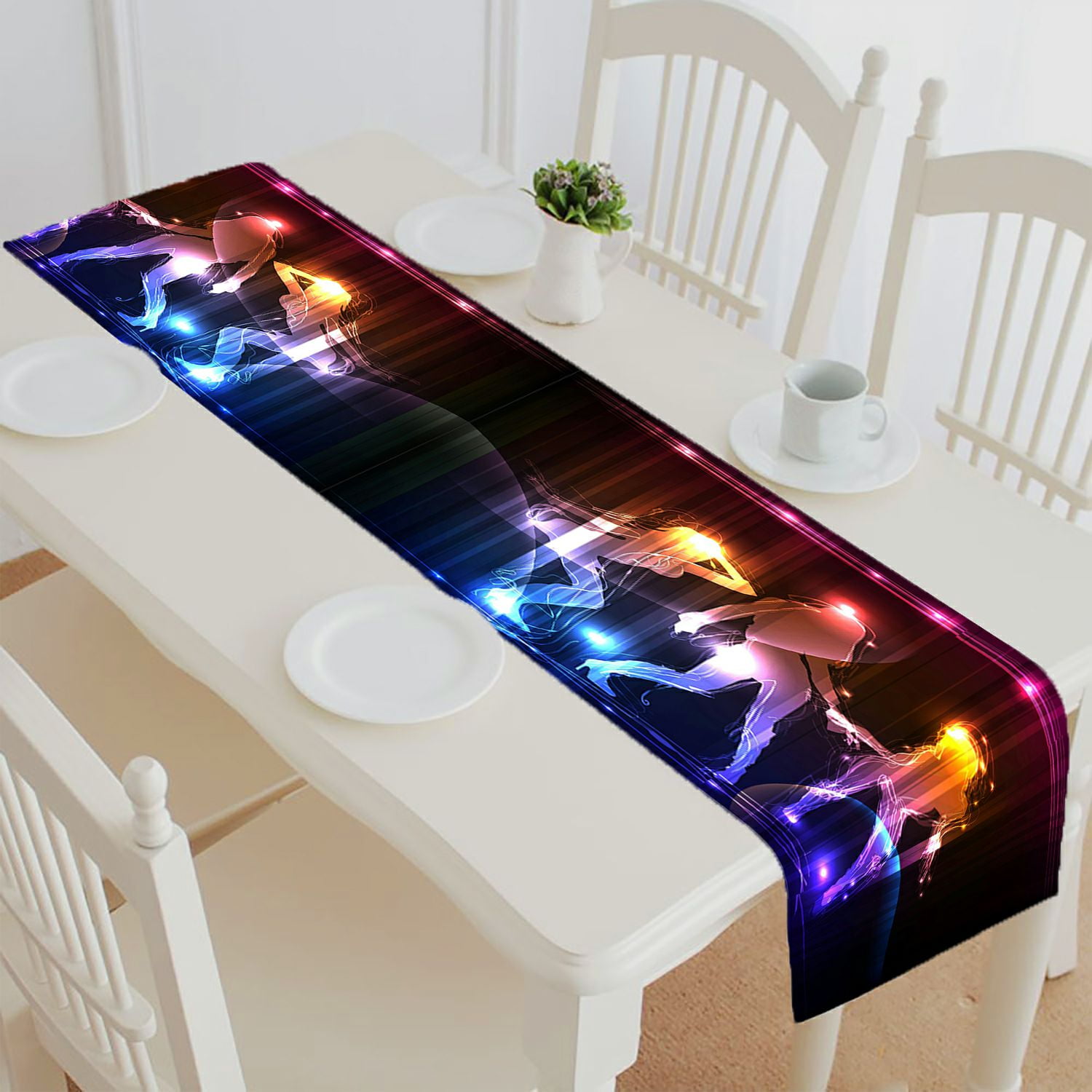 ABPHQTO Neon Girls Table Runner Placemat Tablecloth For Home Decor ...