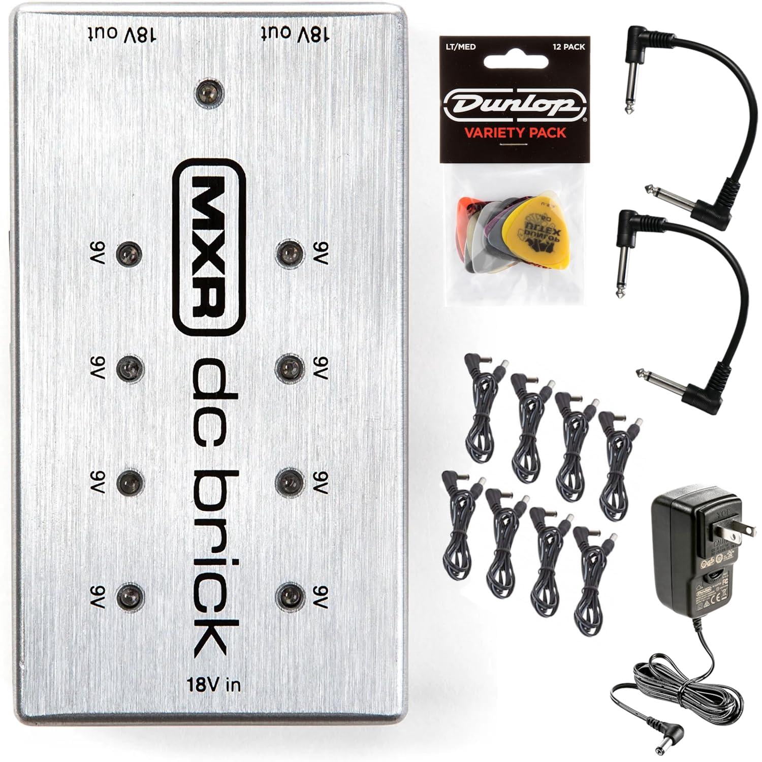 MXR M237 DC Brick Power Pack con 2 cables de conexión y Dunlop PVP101 ...