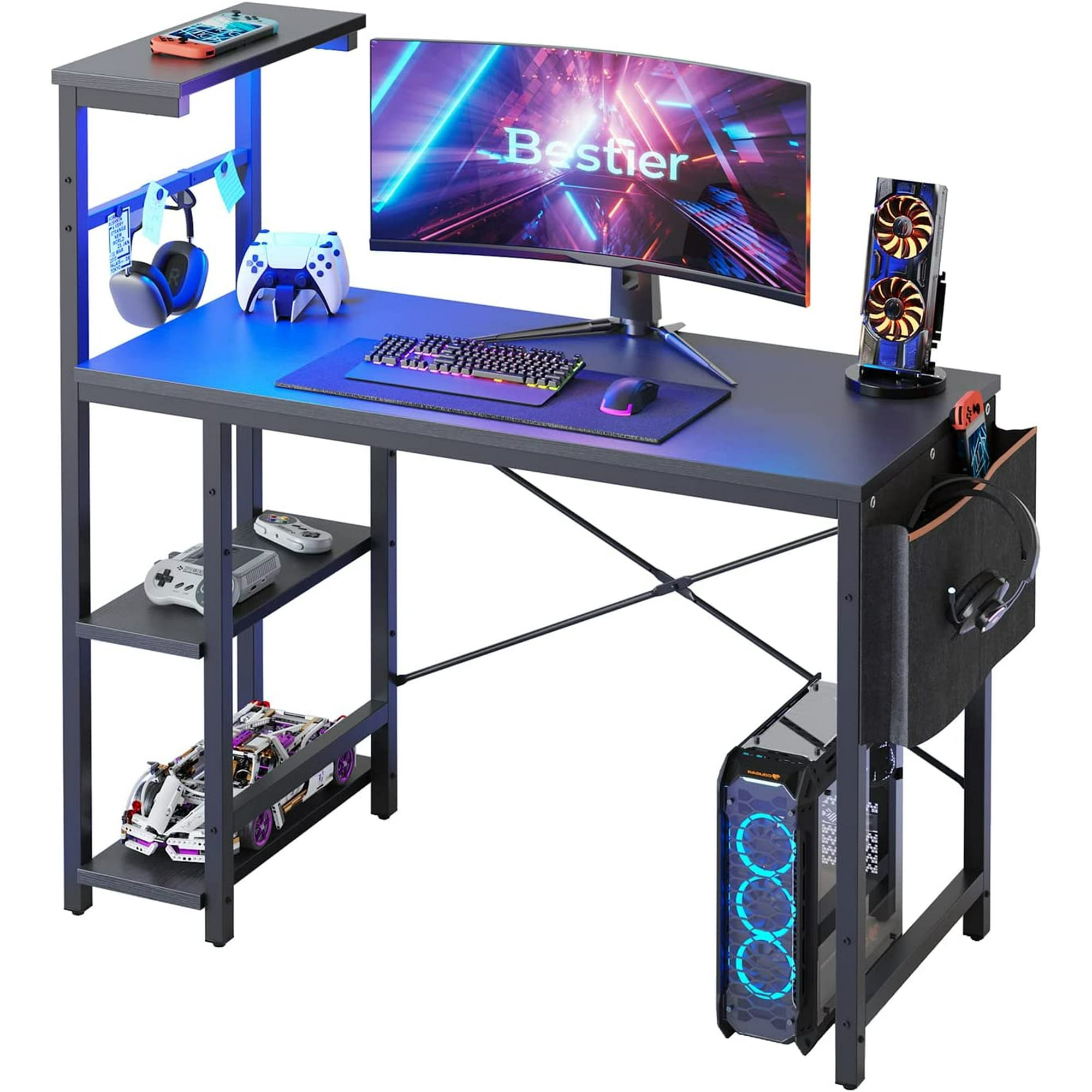 Click here for Bestier 44 Inch Reversible Computer Desk With Led... prices