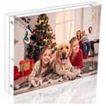 Magnetic Acrylic Photo Frame Free-Standing Clear Desktop Floating ...