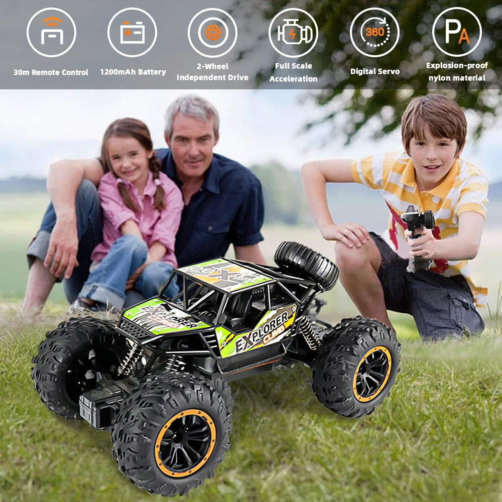 RC Car 1:18 Large Scale, 2.4Ghz All Terrain Waterproof Remote Control ...