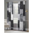 Black Gray Patchwork Sheer Curtains for Living Room Bedroom Abstract ...