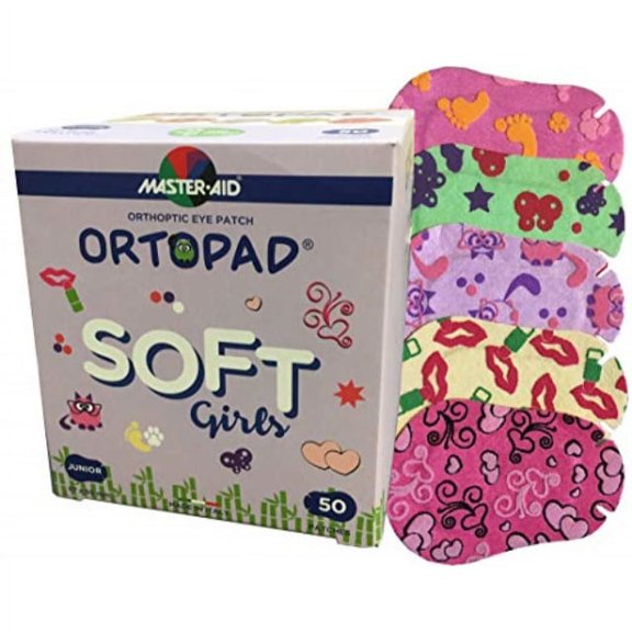 Ortopad Kids Soft Adhesive Bamboo Eye Patches for Girls, Junior Size ...
