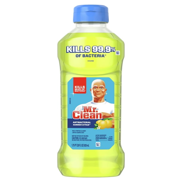 Mr. Clean Antibacterial Multi-Surface Cleaner, Summer Citrus, 28 fl oz ...