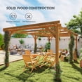 10' x 13' Wood Pergola, Outdoor Gazebo Grape Trellis with Stable ...