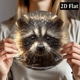 2D Flat, Large 8X8in Round Metal Sign With Raccoon Print - Perfect For ...