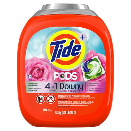 Tide PODS with Downy, Liquid Laundry Detergent Pacs, April Fresh, 104 ...