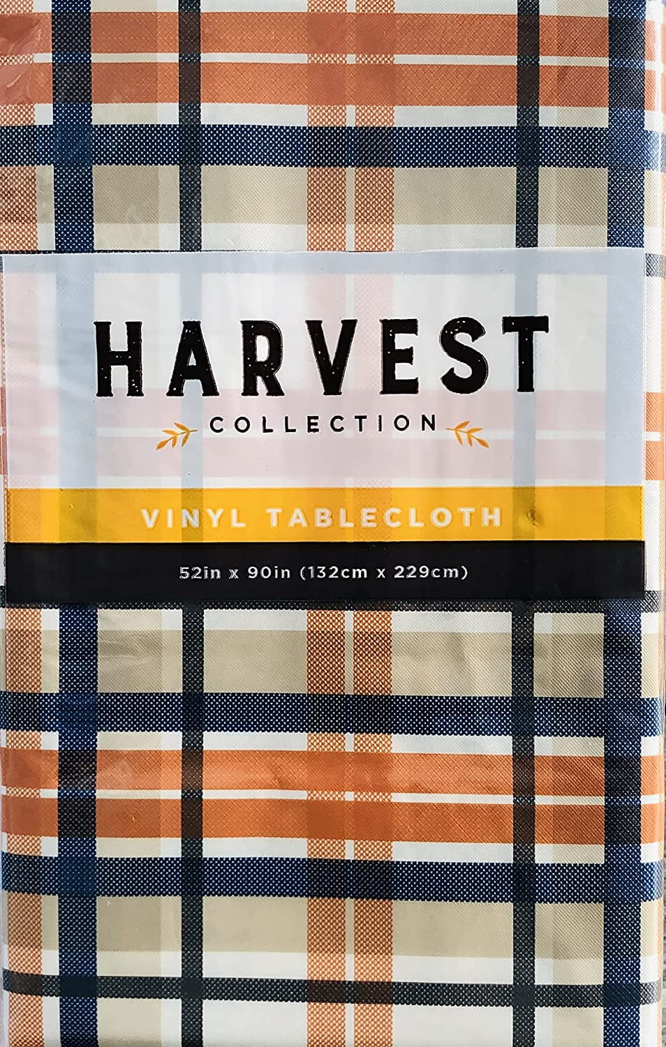 Harvest Collection Autumn Fall Harvest Plaid Vinyl Flannel Back ...