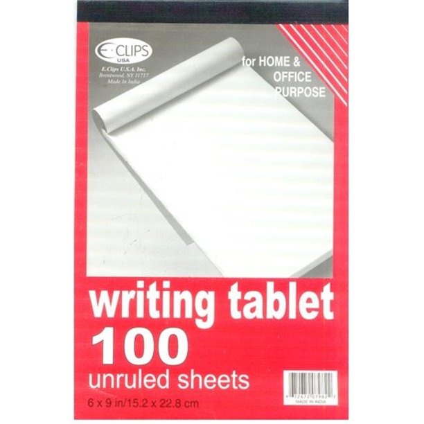 DDI 1277028 Writing Tablet - Unruled - 100 sheets - 6 in. x 9 in. Case ...