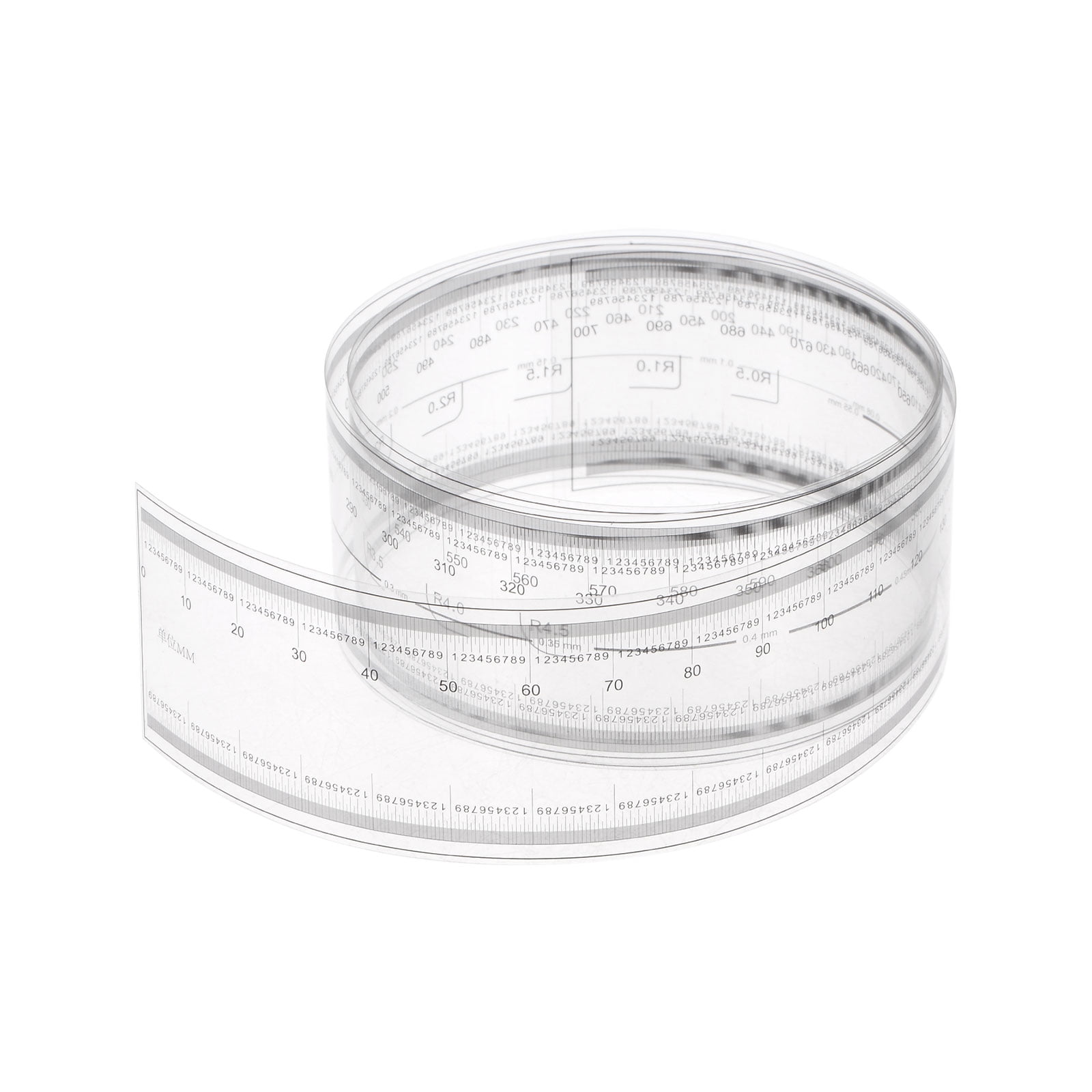 Uxcell Film Flexible Ruler 70cm 0.1mm Scale with R Angle & Width Lines ...