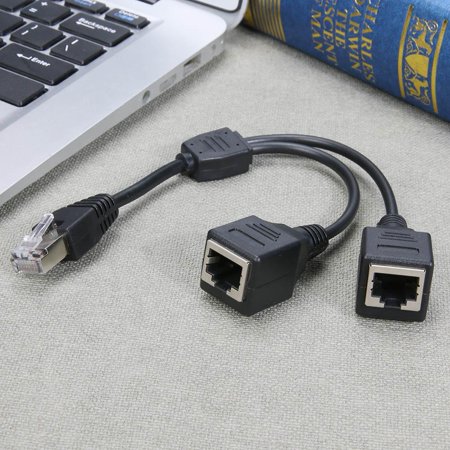 Coiry DSL Network RJ45 Male to 2 Female Splitter Adapter Connector ...