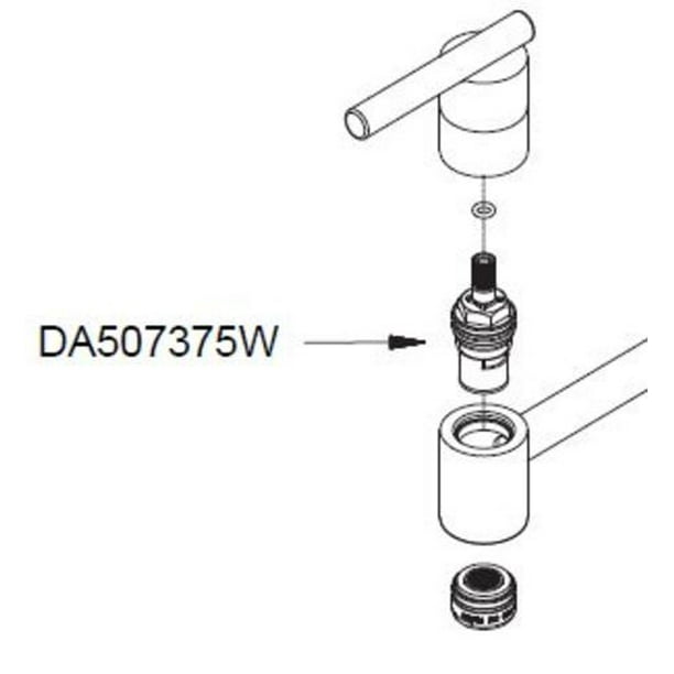 Danze DA507375W Ceramic Disc Cartridge for Pot Filler, Hot Side ...
