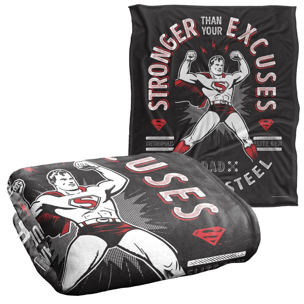 Superman Blanket, 50"x60" Superman Dad Stronger Than Your Excuses Silky ...