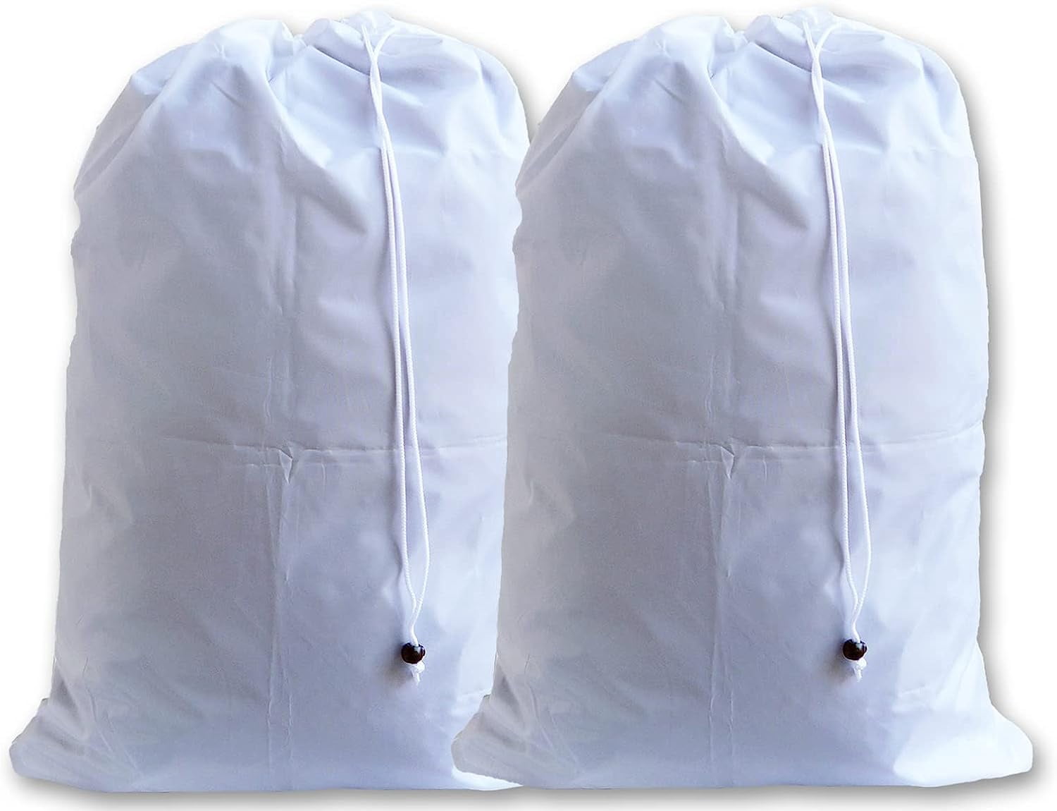 (2 Pack) Small Duty White Laundry Bags, Drawstrings, Lock Closures ...