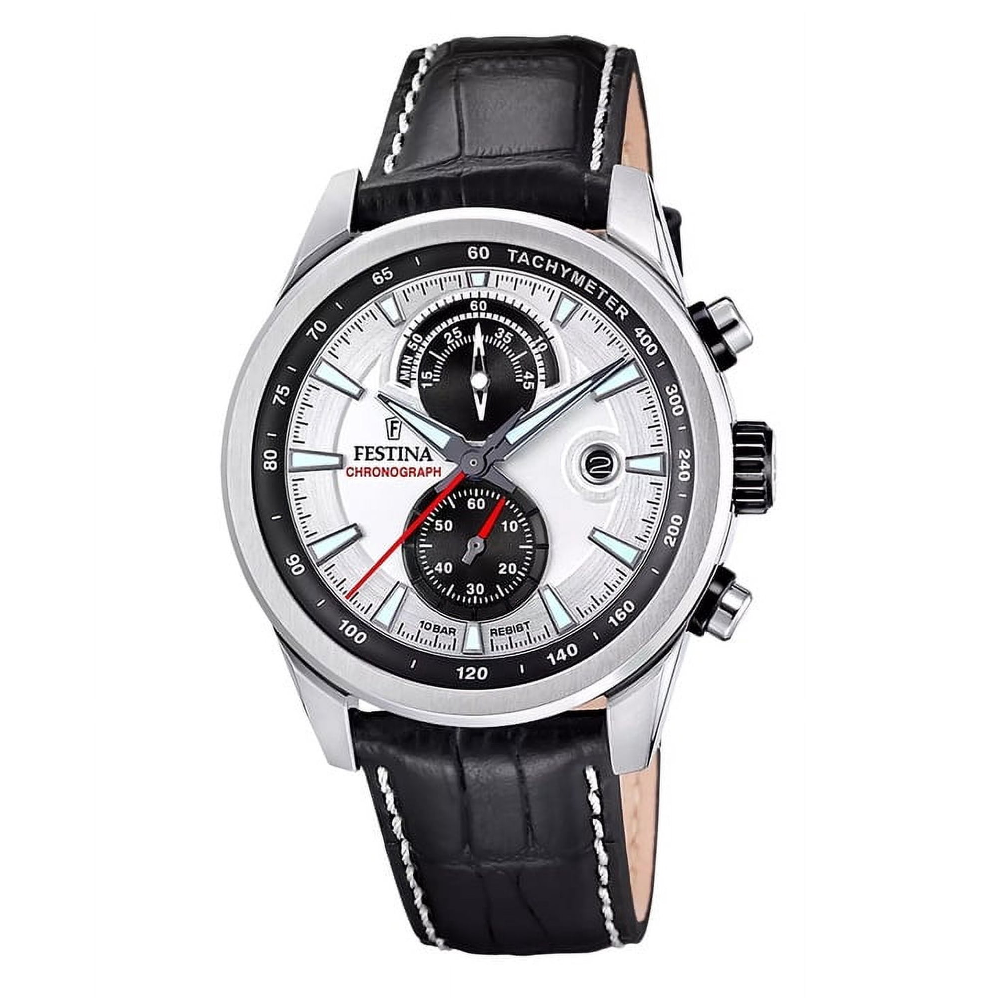 Click here for Festina Timeless Chronograph Leather Strap Silver... prices