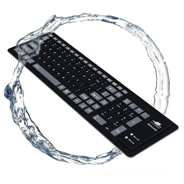 Teclado plegable de silicona con cable USB, teclado enrollable ...