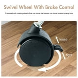 BAOKALER Rolling Garment Rack, 2-Tier Clothes Rack on Wheels, White ...