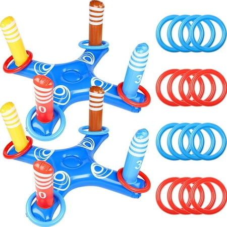 2 Pieces Inflatable Pool Ring Toss Game Floating Swimming Pool Ring ...
