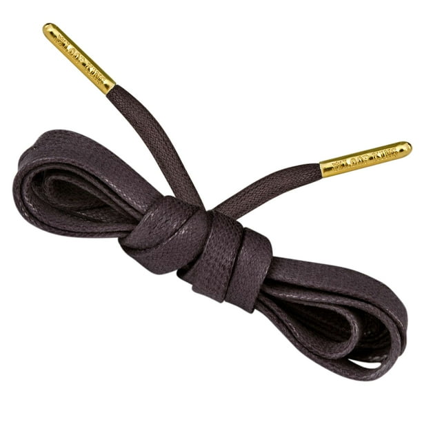 Loop King Laces Flat Waxed Shoe Laces with Metal Aglet Tips for Men ...