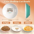 Cat Bowls, Ceramic Cat Food Bowl Set with White Silicone Ring for Non ...