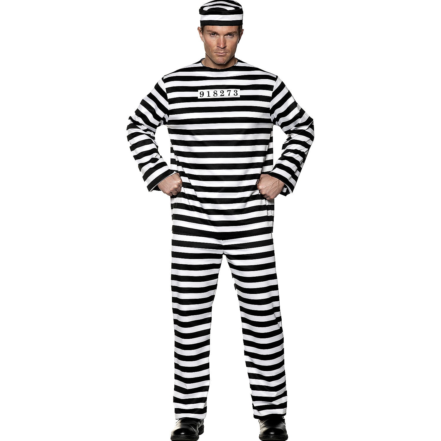 Underwraps Mens Convict Costume - One Size Fits Most - Walmart.com