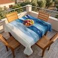 Abstract Blue Gradients Ocean Waves Table Cloth 54x54in, Waterproof ...