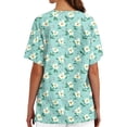 2026 Hawaiian Scrub Tops for Women Short Sleeve Vneck Stretch Holiday ...