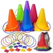 3-in-1 Bean Bag & Ring Toss Game Set with Soft Cones, Interactive ...