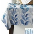 Rectangle Blue Leaves Tablecloth Waterproof & Stainproof Tablecloths ...