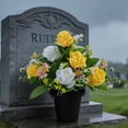 Cemetery Memorial Flowers Artificial Potted Plant Funeral Decor Fake ...