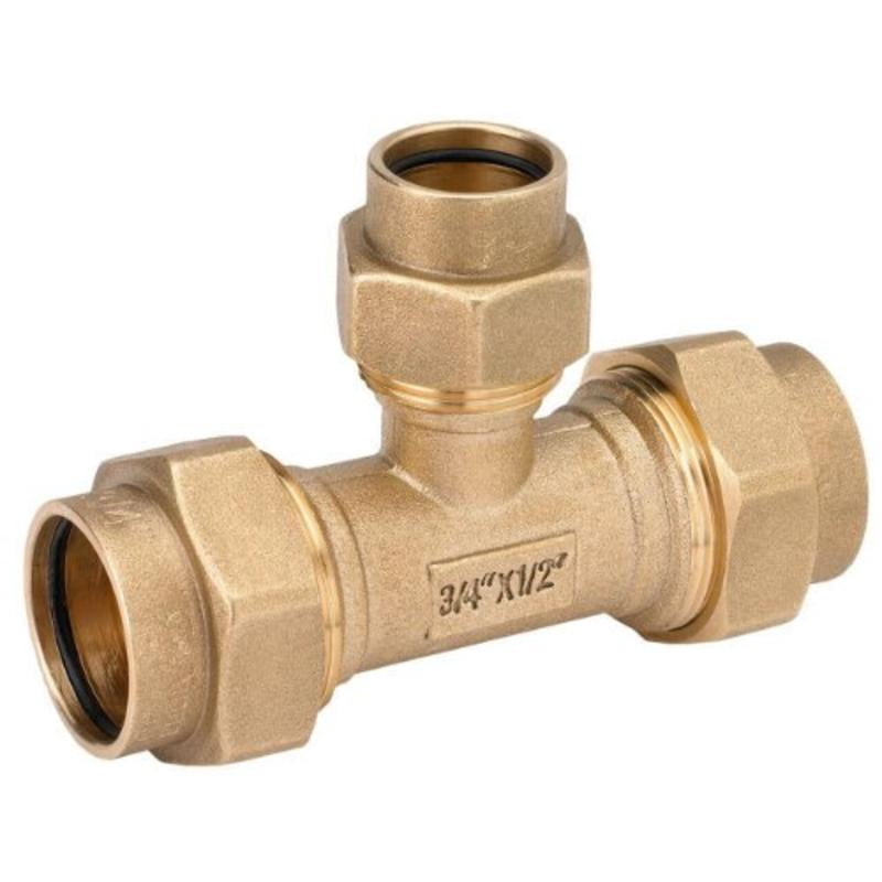 3/4" X 3/4" X 1/2" Corrugated Stainless Steel Tubing Tee HomeFlex Pipe ...