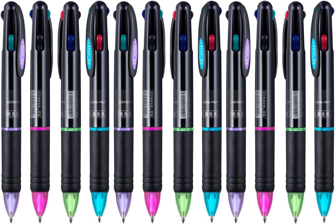 RETON 12pcs 0.7mm 4 in 1 multi-color ballpoint pen, 4 colors ...